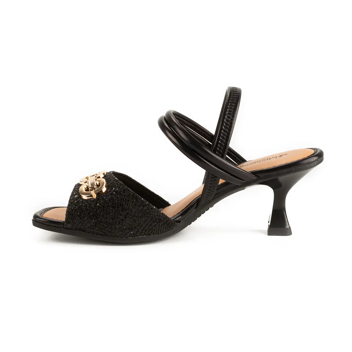 Sandália Mississipi de Salto Alto Preta